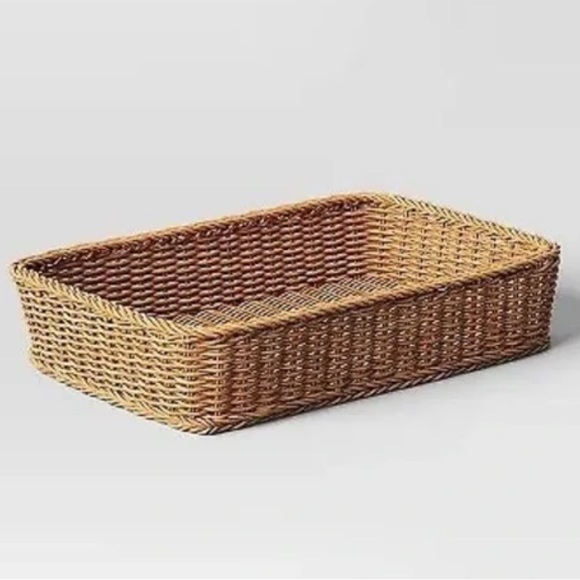 Threshold | Accents | Threshold Nwt Handcrafted Rattan Rectangular Tray Basket 85x13 | Poshmark